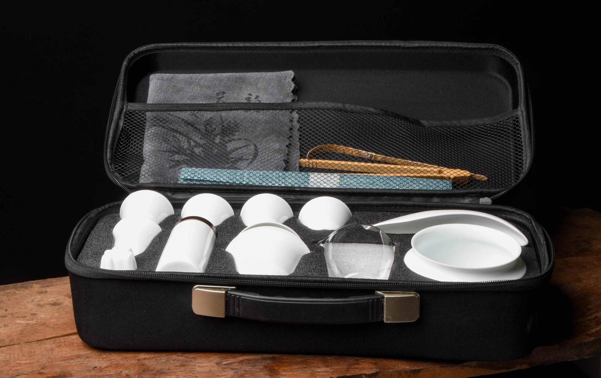 Fully Furnished Complete Modern Gongfu Gawain Tea Set with Travel Case